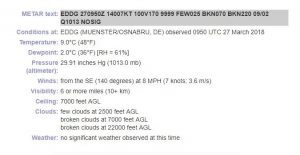 Including METAR reports in WeeWX - Domotic Project