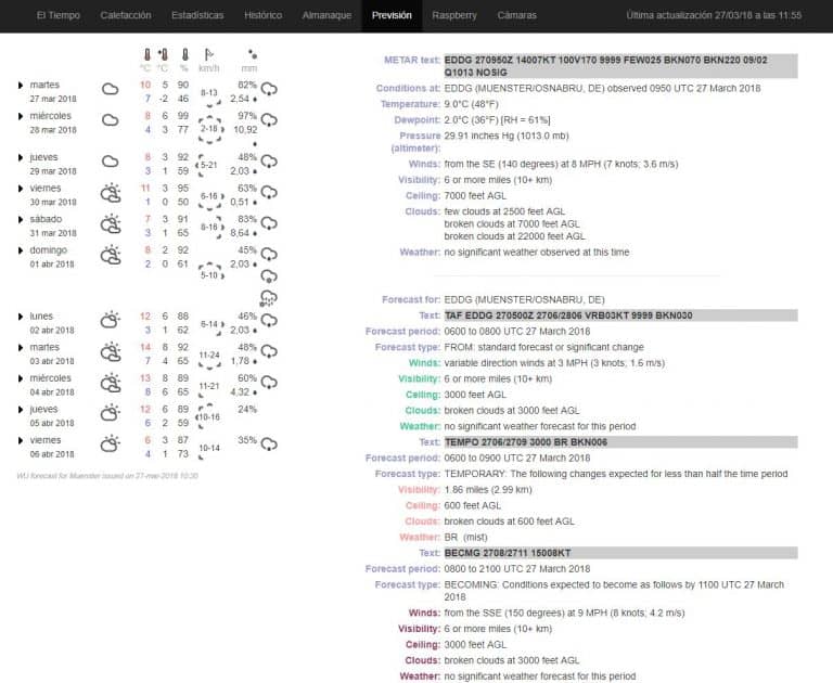 Including METAR reports in WeeWX - Domotic Project
